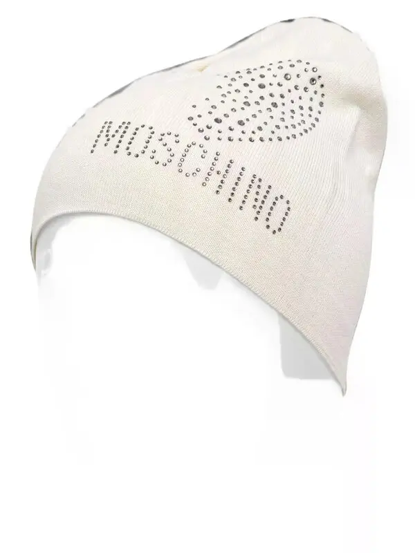 Moschino Rhinestone-embellished Logo Beanie Hat