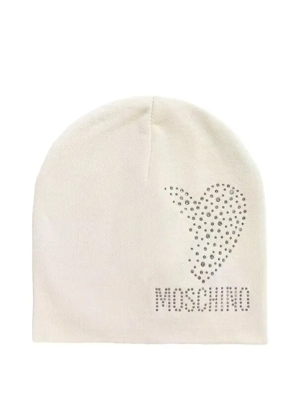 Moschino Rhinestone-embellished Logo Beanie Hat