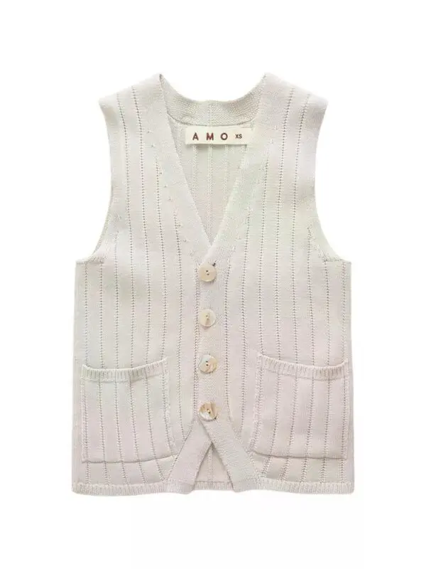 AMO Marlowe Ribbed-knit Cardigan