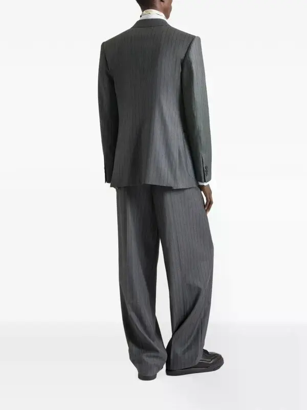 Givenchy Double-breasted Fitted Striped Jacket In Wool - Grey