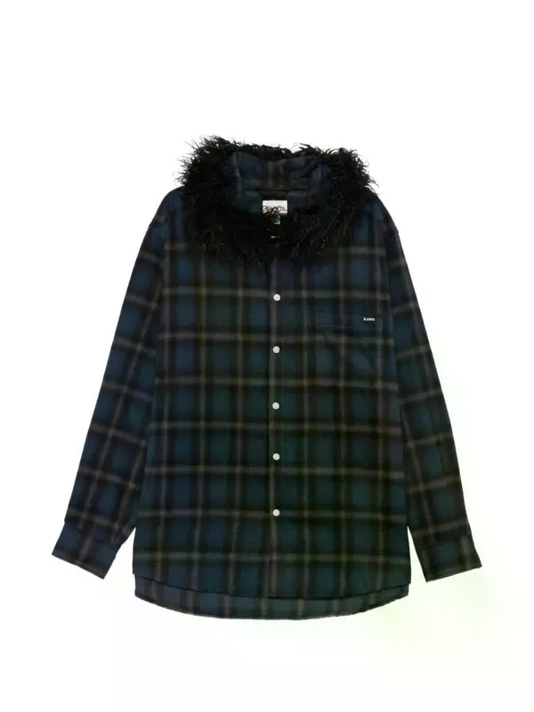 KAMIYA Feather-trim Checked Shirt