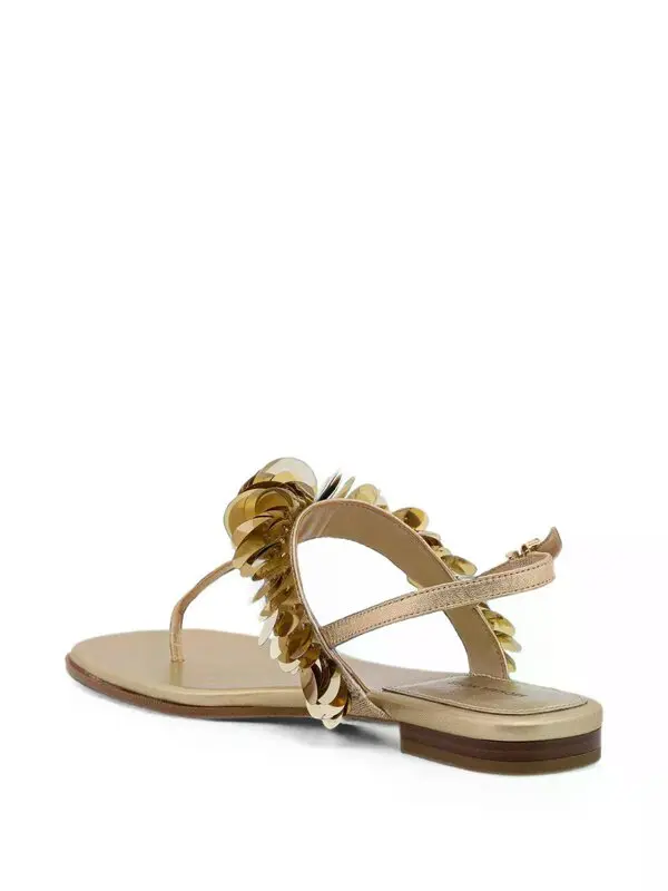 Michael Kors Sequin-embellished Metallic Sandals