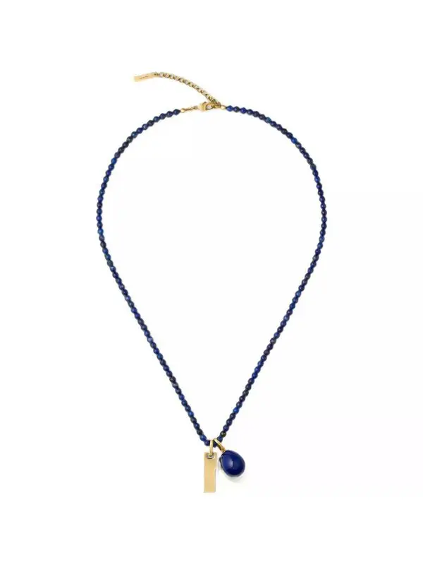 Givenchy Tape Necklace In Lapis Lazuli, Metal And Resin