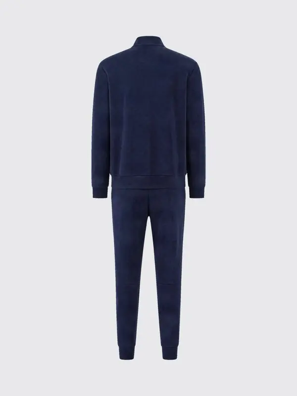 EA7 Viscose-blend Tracksuit With High Neck Zip-up Sweatshirt - Blue