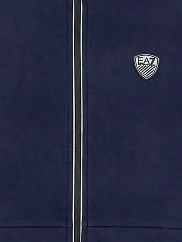 EA7 Viscose-blend Tracksuit With High Neck Zip-up Sweatshirt - Blue