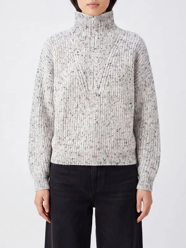 Isabel Marant Étoile Abstract Pattern Alpaca-blend Half-zip Turtleneck Sweater