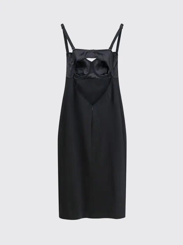 Dolce & Gabbana Midi Corset Dress In Silk Blend With Sweetheart Neckline