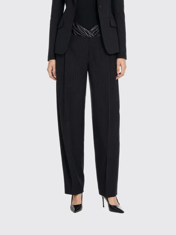 Andamane Pinstriped Wide-leg Trousers In Wool And Cotton Blend