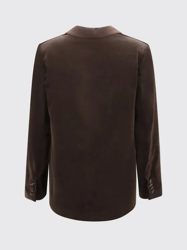 LARDINI Short Single-breasted Velvet Blazer With Satin Shawl Collar