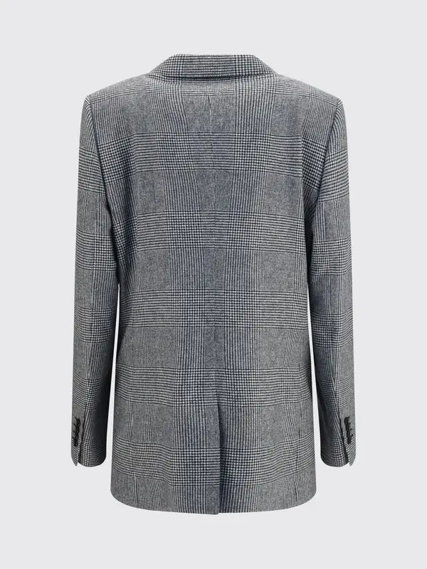 Dolce & Gabbana Cropped Houndstooth Wool Blazer With Peak Lapels