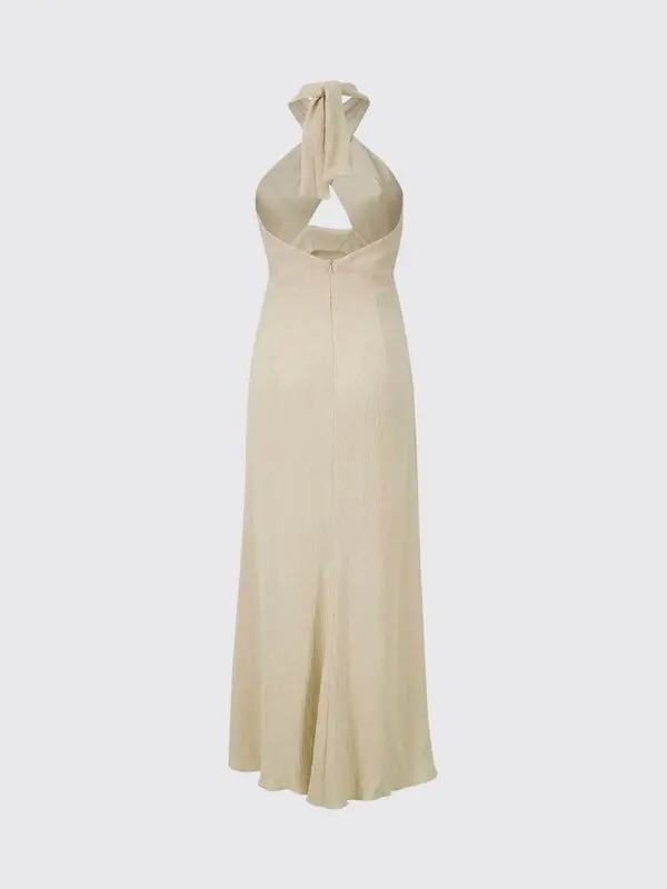 Johanna Ortiz Viscose-blend Midi Dress With Wrap Neckline And Tie-up Straps