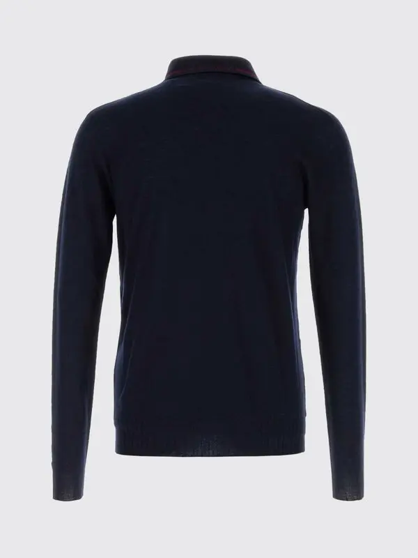 Balenciaga Long-sleeved Pure Wool Polo With Contrast Trim