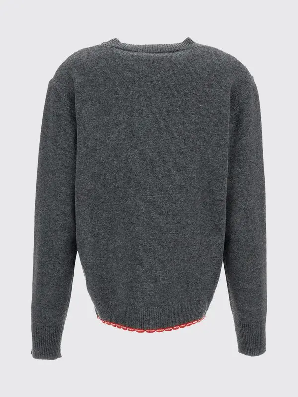 Stella McCartney Virgin Wool Crew Neck Sweater With Embroidery And Dropped Shoulders