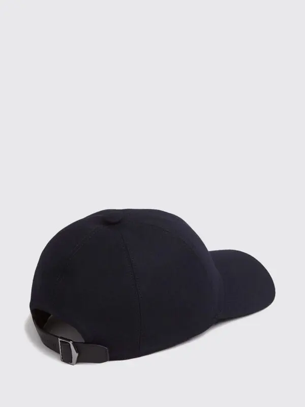 Brioni Cotton Baseball Cap With Tone-on-tone Logo And Adjustable Strap - Navy
