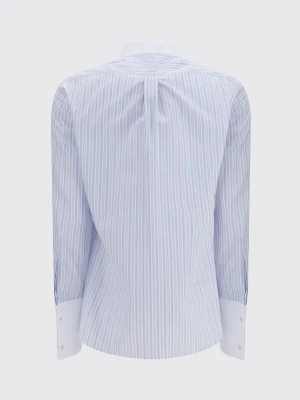 TOM FORD Striped Cotton Slim Fit Shirt With Mandarin Collar - Blue