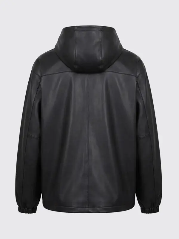 RÓHE Cropped Smooth Lambskin Leather Jacket With Hood And Dropped Shoulders