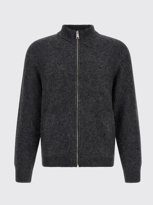 Carhartt Work In Progress Curtis Wool Blend Turtleneck Zip-up Cardigan - Black