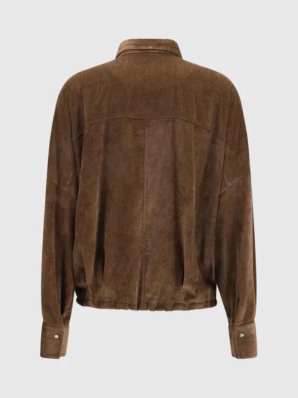 Brunello Cucinelli Velvet Shirt With Dropped Shoulders And Elasticated Hem