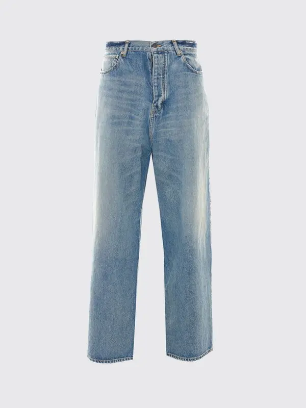 Balenciaga Wide-leg Baggy Jeans In Denim With Worn Effect