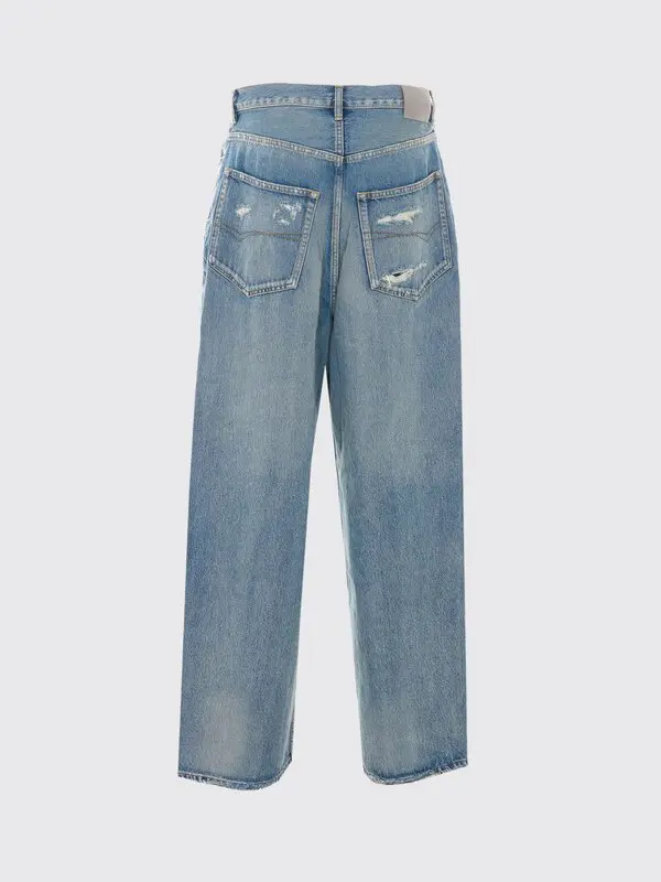 Balenciaga Wide-leg Baggy Jeans In Denim With Worn Effect