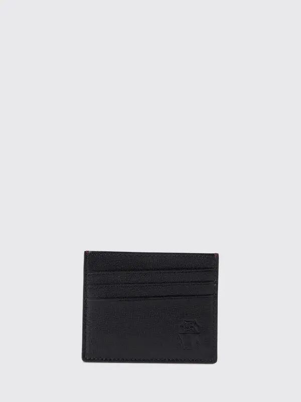 Brunello Cucinelli Flat Calfskin Leather Card Holder With Embossed Logo
