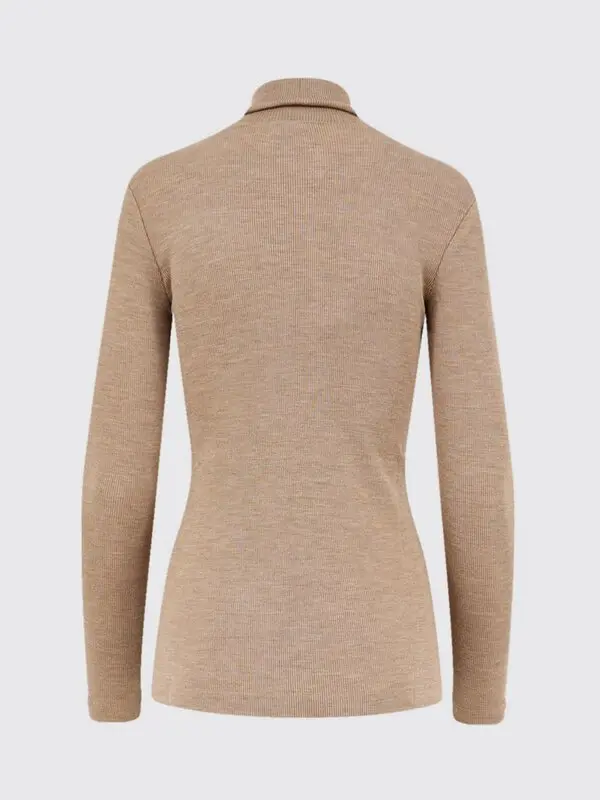 Max Mara Ribbed Wool Slim Fit Turtleneck Sweater - Camel