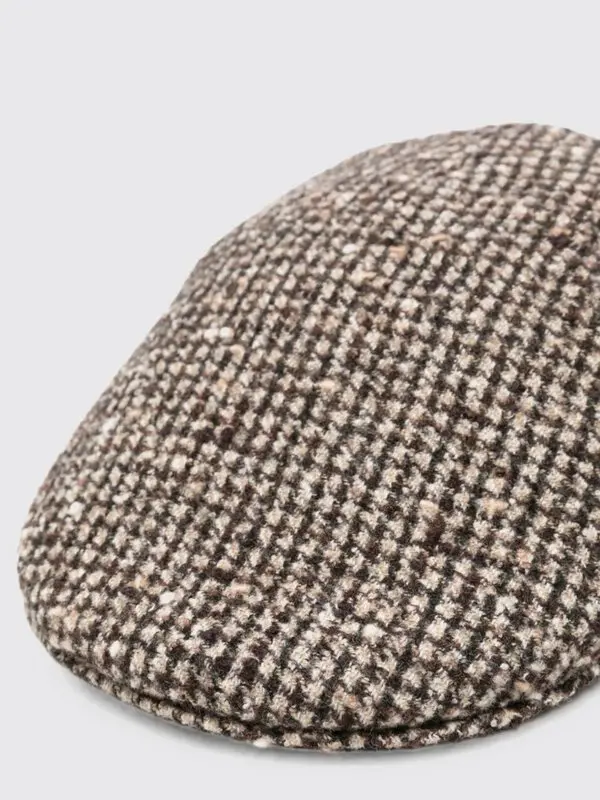 Borsalino Houndstooth Beret In An Alpaca And Wool Blend