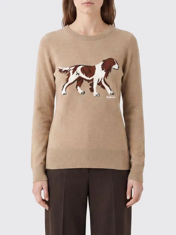 Barbour Cotton And Cashmere Crewneck Sweater With Graphic Print