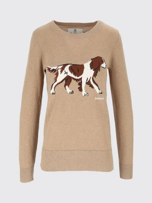 Barbour Cotton And Cashmere Crewneck Sweater With Graphic Print