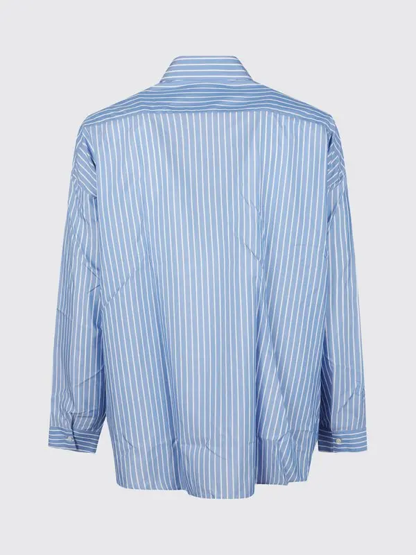 SUNFLOWER Striped Cotton And Tencel Relaxed Fit Shirt - Blue