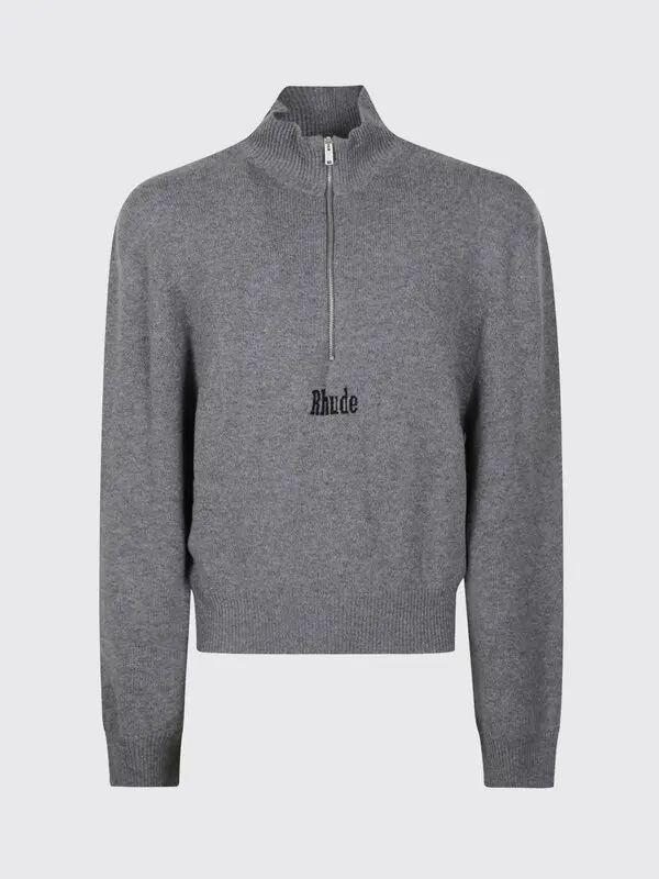 Rhude Slim Fit Half-zip Turtleneck Sweater In Pure Cashmere