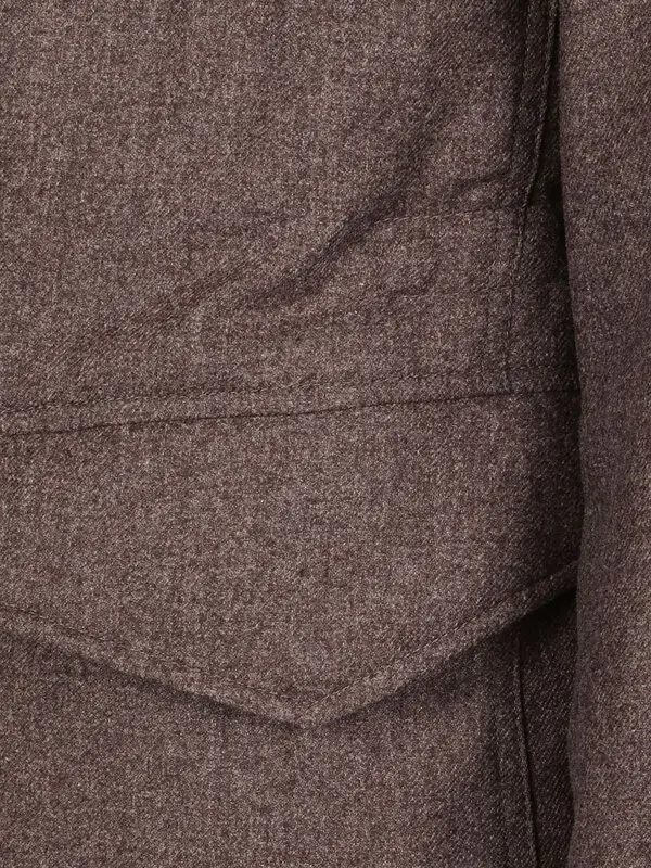 Eleventy Hooded Jacket In Wool And Cashmere Blend With Flap Utility Pockets