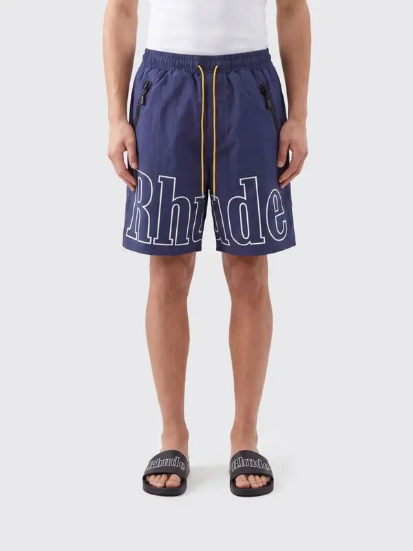 Rhude Polyester Drawstring Shorts With Contrast Logo