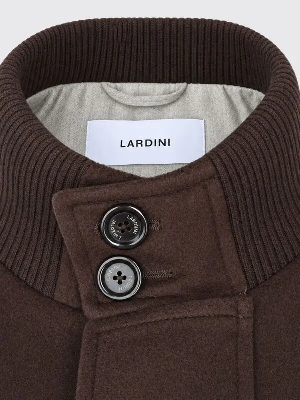 LARDINI Wool And Cashmere Blend Bomber Jacket With A High Collar - Dark