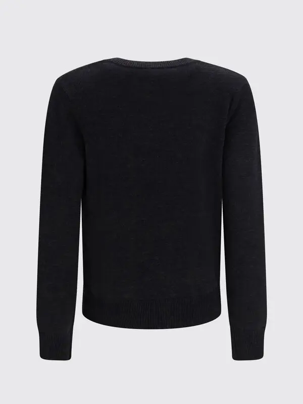 GANNI Crewneck Merino Wool Sweater With Decorative Macramé Lace Inserts