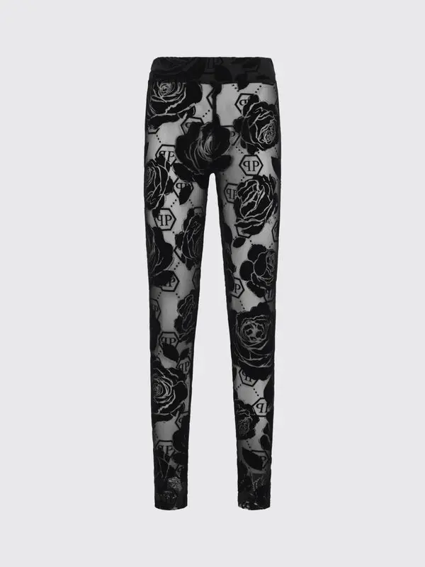 Philipp Plein High-waisted Skinny Leggings With A Floral Monogram Print