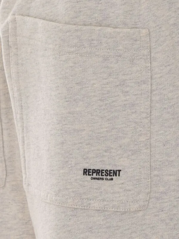 REPRESENT Contrast Embroidered Logo Cotton Jogging Trousers - Beige