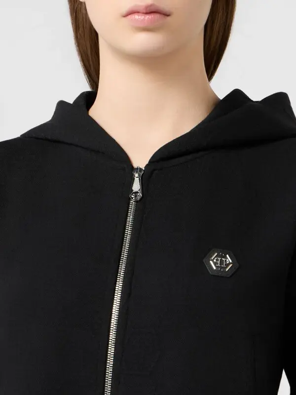 Philipp Plein Relaxed Fit Zip-up Hoodie With Contrast Logo