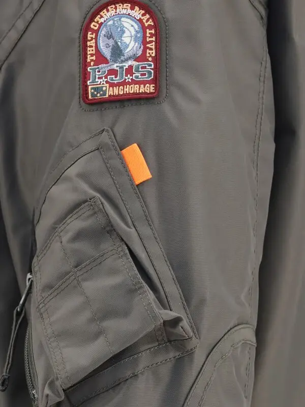 PARAJUMPERS Gobi Recycled Nylon Bomber Jacket With Hood And Hook - Olive