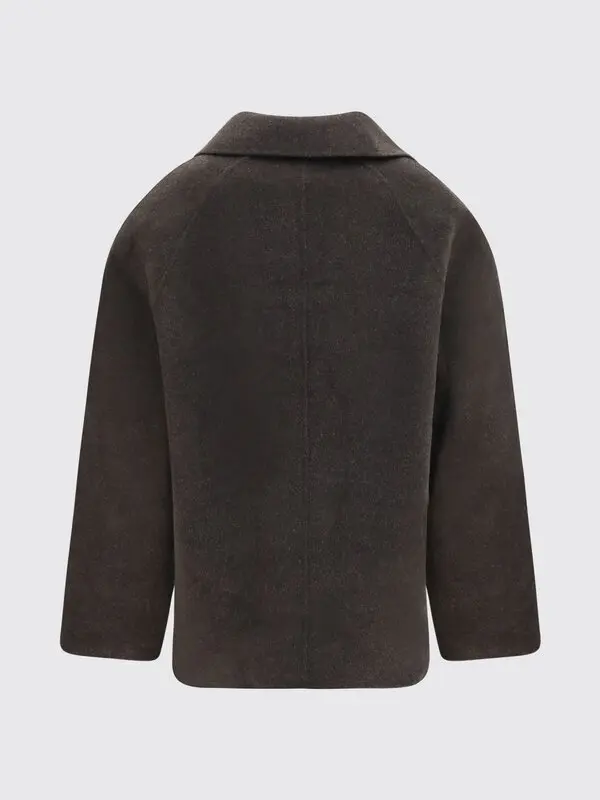 Loulou De Saison Short Double-breasted Wool And Cashmere Coat With Dropped Shoulders