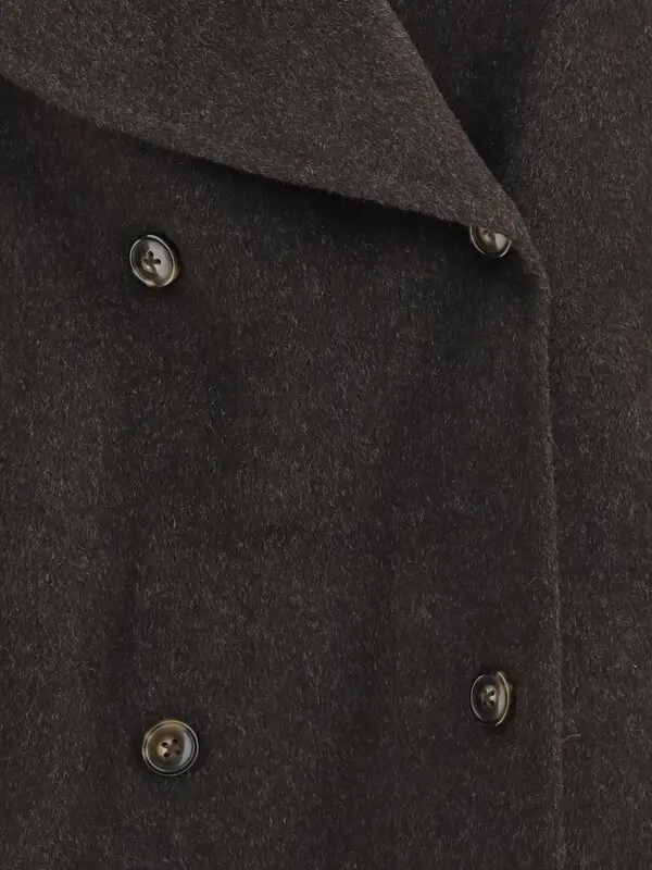 Loulou De Saison Short Double-breasted Wool And Cashmere Coat With Dropped Shoulders