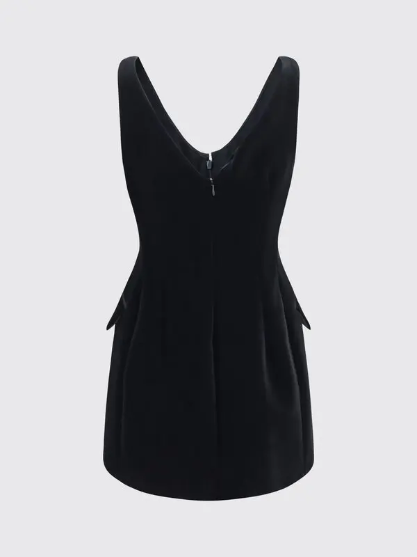 Sportmax V-neck Velvet Mini Sheath Dress With Thin Straps