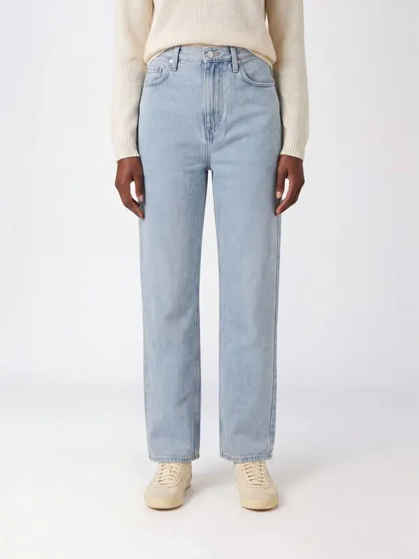 Loulou De Saison Jude High-waisted Wide Leg Cotton Denim Jeans - Blue