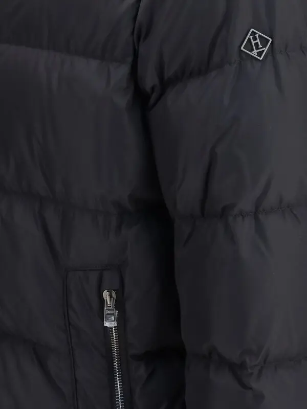 Herno Water-repellent Quilted Nylon Down Jacket With Funnel Neck