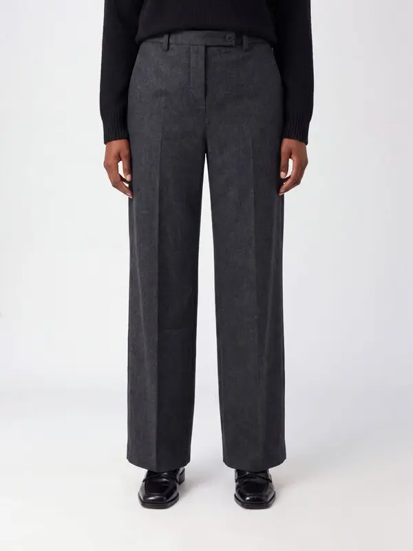 Khaite Tailored Wide-leg Wool Trousers With Pleats - Black