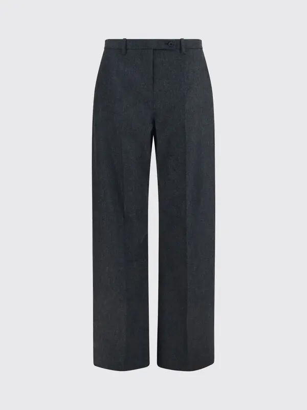 Khaite Tailored Wide-leg Wool Trousers With Pleats - Black