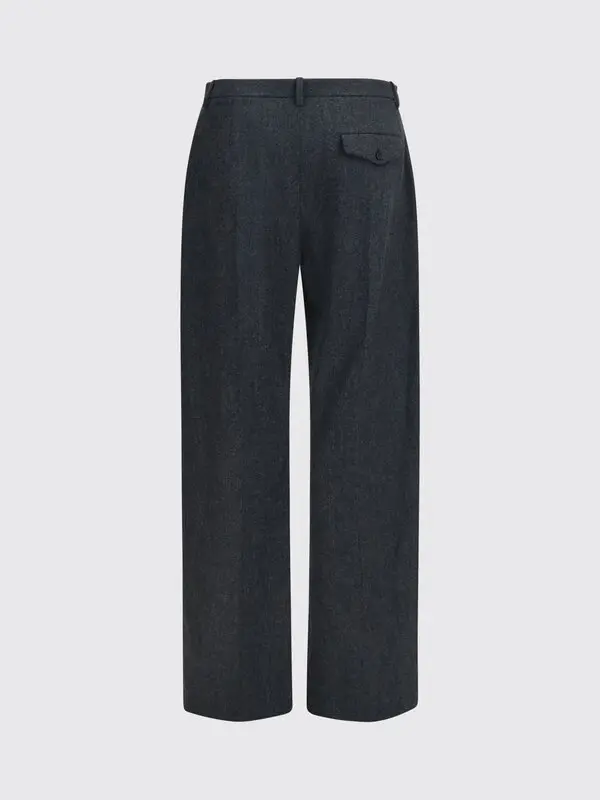 Khaite Tailored Wide-leg Wool Trousers With Pleats - Black