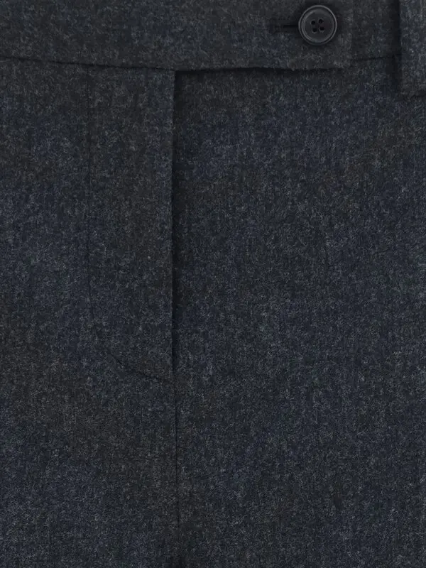Khaite Tailored Wide-leg Wool Trousers With Pleats - Black