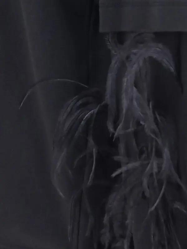 DARKPARK Troy Long-sleeved Cotton T-shirt With Feather Application