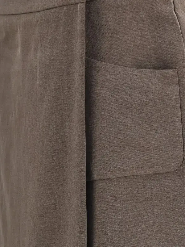 Giorgio Armani High-waisted Silk And Wool Midi Wrap Skirt